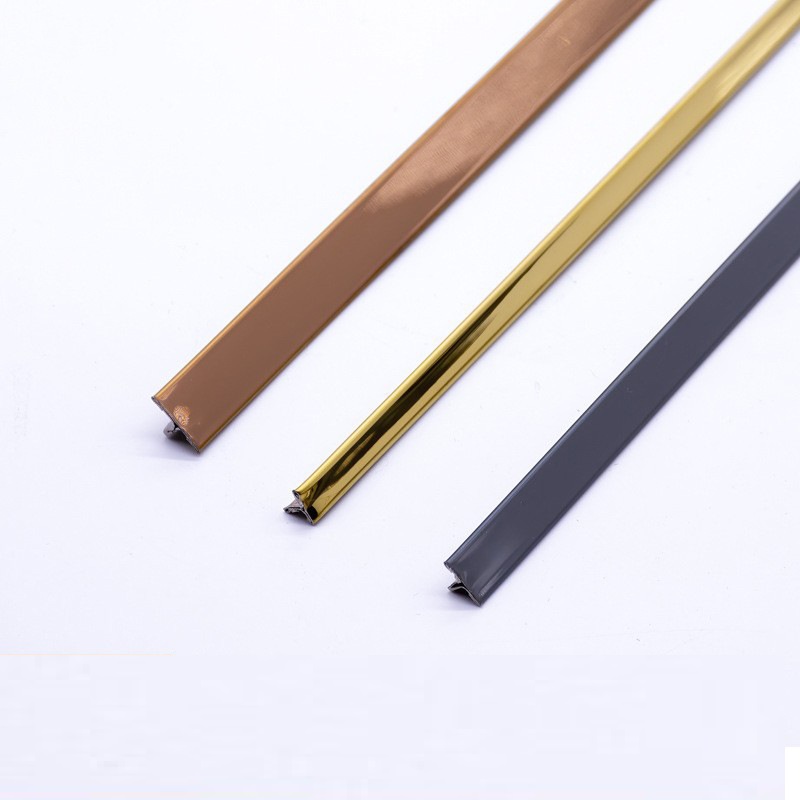 Brushed Gold Stainless Steel Tile T Shaped Metal Trim Internal Strip ...